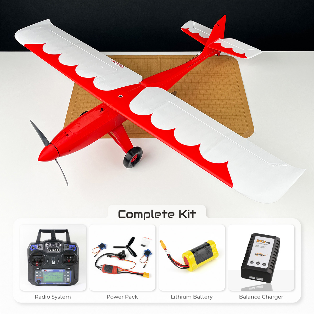 Stick 800 mm RC Trainer Plane Complete Kit - Craycle Hobby